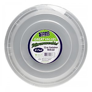 Premium Deep Round Black Containers - 32 oz (Pack of 6) - Stackable & Leak-Proof Design | Perfect for Meal Prep, Storage & Reusable Home Organization