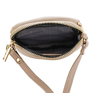Double Compartments Small Crossbody Bag with Adjustable Shoulder Strap Front Slip Pocket -TP