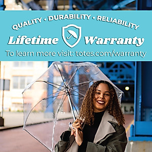 totes Clear Bubble Umbrella with Dome Canopy, Lightweight Design, Wind and Rain Protection, Birds on a Wire, Adults-51