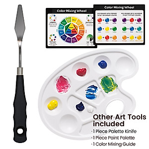 MERRIY Artist Acrylic Paint Set, Painting Supplies Kit with Tabletop Sketch Box Easel, 12 Colors Acrylic Paints,10"x 12" Stretched Canvas,Premium Acrylic Painting Set for Artist Adults, Beginners