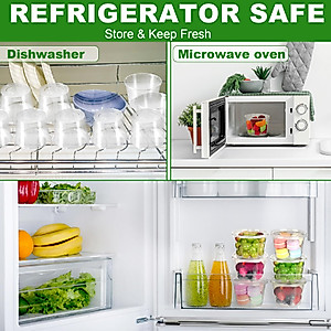 Augshy Deli Food Containers with Lids 12 oz, 40 Sets Food Storage Plastic Containers With Lids Reusable Plastic Containers Free for Soup, Salad, Dessert, Fruit, Meal Prep Leakproof and Microwave Safe