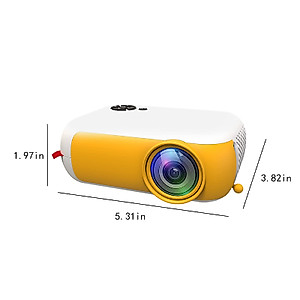 WiFi Blue-Tooth Projector, Native 1080P HD Projector 14-100 inch Projection Screen Home Video Projector, Portable Wireless Projector Compatible with Computer/Mobile Phone/Tablet/USB Flash (Yellow)