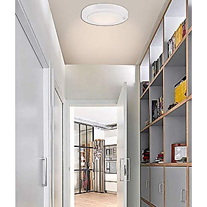 GRUENLICH LED Motion Sensor Flush Mount Ceiling Lighting Fixture, 10.25 Inch 14.5W 1100 Lumen, Metal Housing, ETL Rated, White Finish-5000K