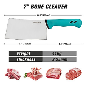 YOUSUNLONG Chopping Knife - 8 Inch Meat Cleaver and Vegetable Kitchen Knives - Premium High Carbon Molybdenum Steel Blade - Razor Sharp - Ergonomic & Non-slip Handle