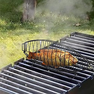 RTT Fish Grill Basket 2 Packs - Premium Stainless Steel Large Fish Basket for Grilling - Perfect for Cooking Whole Fish