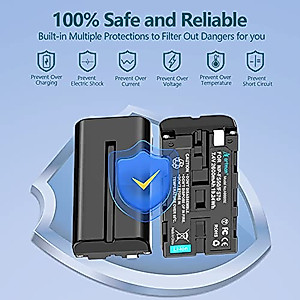 Artman NP-F550 Battery 2-Pack and Wall Charger for Sony NP F550, F530, F970, F960, F770, F750, F330, CCD-SC55, TR516, TR716, TR818, TR910, TR917 Camera, CN-160, CN-216 LED Video Light (2600mAh)