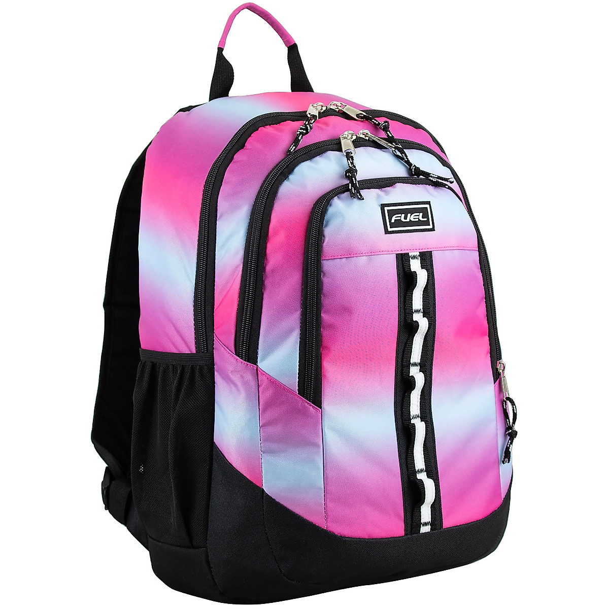 FUEL Travel Laptop Carry On Backpack Sport Shock Multi Large Compartments for College Bookbag, Hiking, Work, 18.5 x 13 x 7 Inches, Pink Pastel