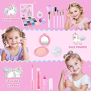 Tepsmigo Kids Makeup Kit for Girl - Kids Washable Makeup Girl Toys, Real Makeup for Kids Little Girls, Toddlers Makeup Kit Children Princess Christmas Birthday Gifts Toys for 3 4 5 6 7 8 9 10 Year Old