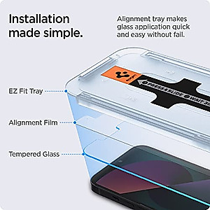 Spigen Tempered Glass Screen Protector [GlasTR EZ FIT] designed for iPhone 13 Mini [Case Friendly] - 2 Pack
