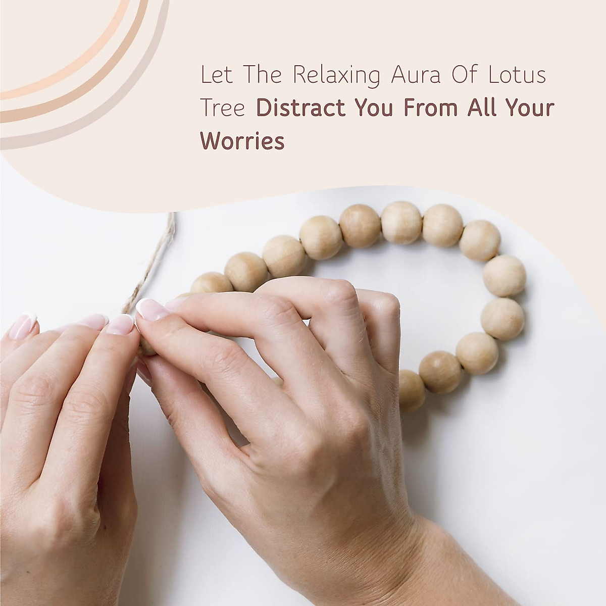 MaZeeb 500 Wooden Beads For Crafts with Jute Twine - 6 Sizes 8mm to 20mm, Assorted Small to Large Wooden Beads Bulk - Contains Large Wood Beads For Crafts, Garland, DIY - Unfinished Wooden Craft Beads