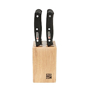 Miracle Blade World Class Quality 4'' Steak Knife Set, 9 Piece: 8 Steak Knives with a Mini Wood Block