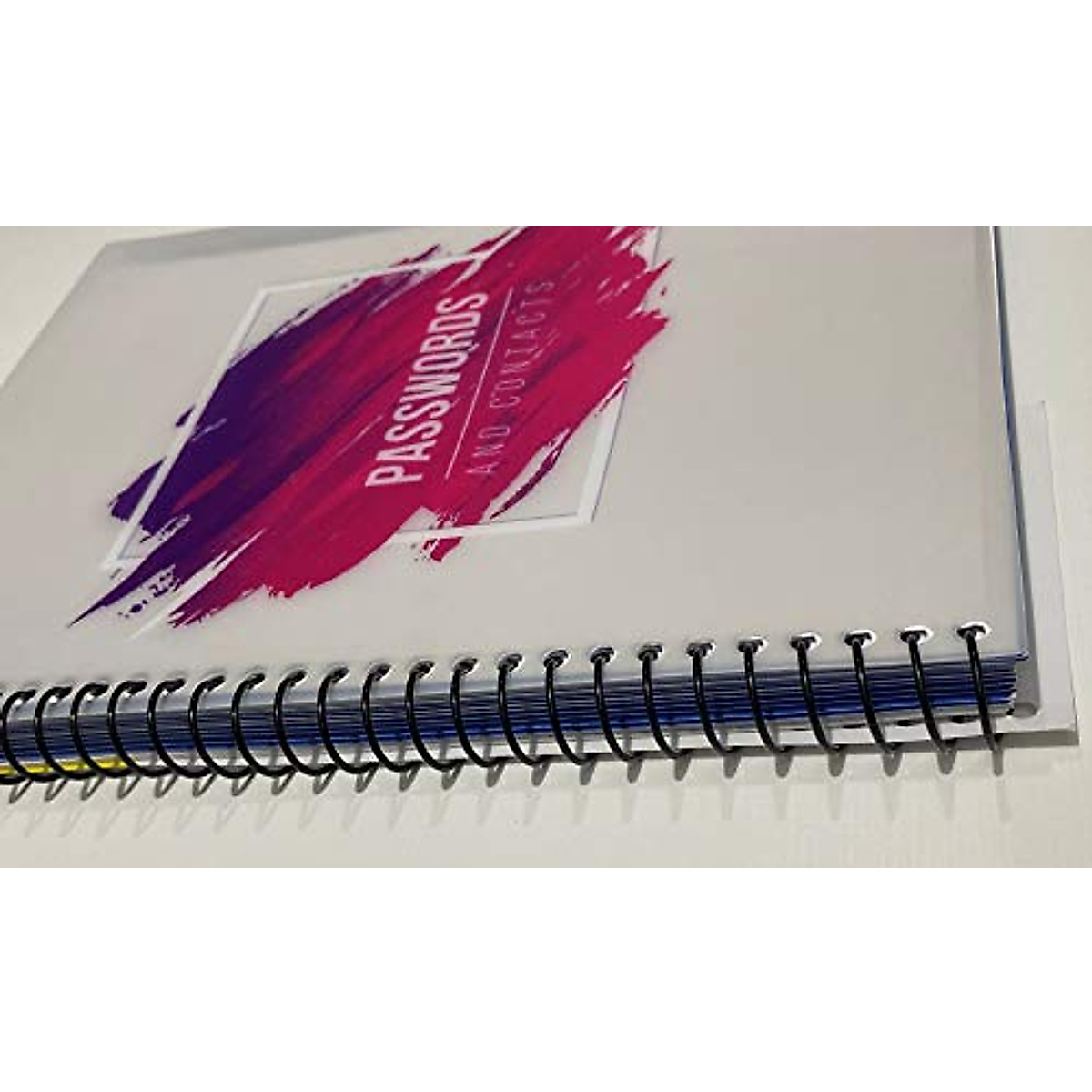 RE-FOCUS Password Book with Alphabetical Tabs 10"x7.6" Spiral Bound Credentials keeper Saves All Internet Login Details (Pink)
