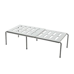 Generic Expandable Storage Rack Scalable Design Shelf Multifunctional for Cabinet Kitchenware, Gray