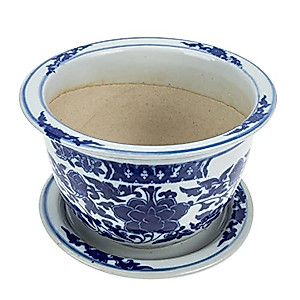 HANABASS Planters Chinese Ceramic Planter Porcelain Planter Succulent Planter Outdoor Planter Pot Blue and White Vintage Decor Vintage Decor