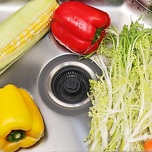 Semour Upgraded 3 in 1 Kitchen Sink Drain Strainer Stopper 304 Stainless Steel Pop Up Kitchen Sink Stopper Anti-Clogging Kitchen Sink Strainer Basket Filter for US Standard 3-1/2 Inch Drain