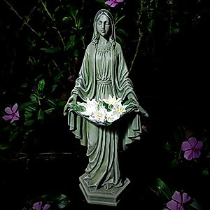 CHRUI Virgin Mary Outdoor Garden Decor Statues, Outdoor Patio Angel Art Garden Cemetery Decorations Statue for Patio, Lawn, Yard Decoration, Housewarming Garden Unique Gift