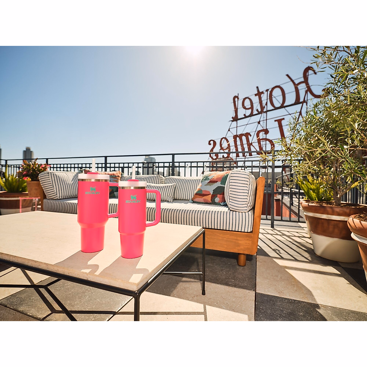 Stanley Quencher H2.0 Tumbler with Handle and Straw 40 oz | Flowstate 3-Position Lid | Cup Holder Compatible for Travel | Insulated Stainless Steel Cup | BPA-Free | Passion Pink