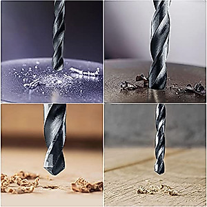 uxcell High Speed Steel Lengthen Straight Shank Twist Drill Bit Fully Ground Black Oxide 5.5mm Drill Diameter 140mm Total Length 70mm Drill Bit Length 2 Pcs