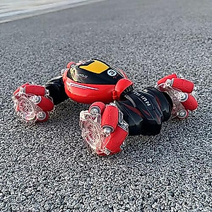 GHTMONY Red Gesture RC Stunt Cars Remote Control Gesture Car Toys for Boys Ages 8-13, Off Road Vehicle Cars with Cool Light and Music, Best Birthday Christmas Hallowen Gifts for Kids