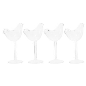 Hemoton Wine Glasses Set of 4, Bird Shape Wine Glasses Cocktail Glass, Bird Martini Glasses for Holidays Anniversary Birthday Wedding Party Celebrations 5 Ounce/150ml