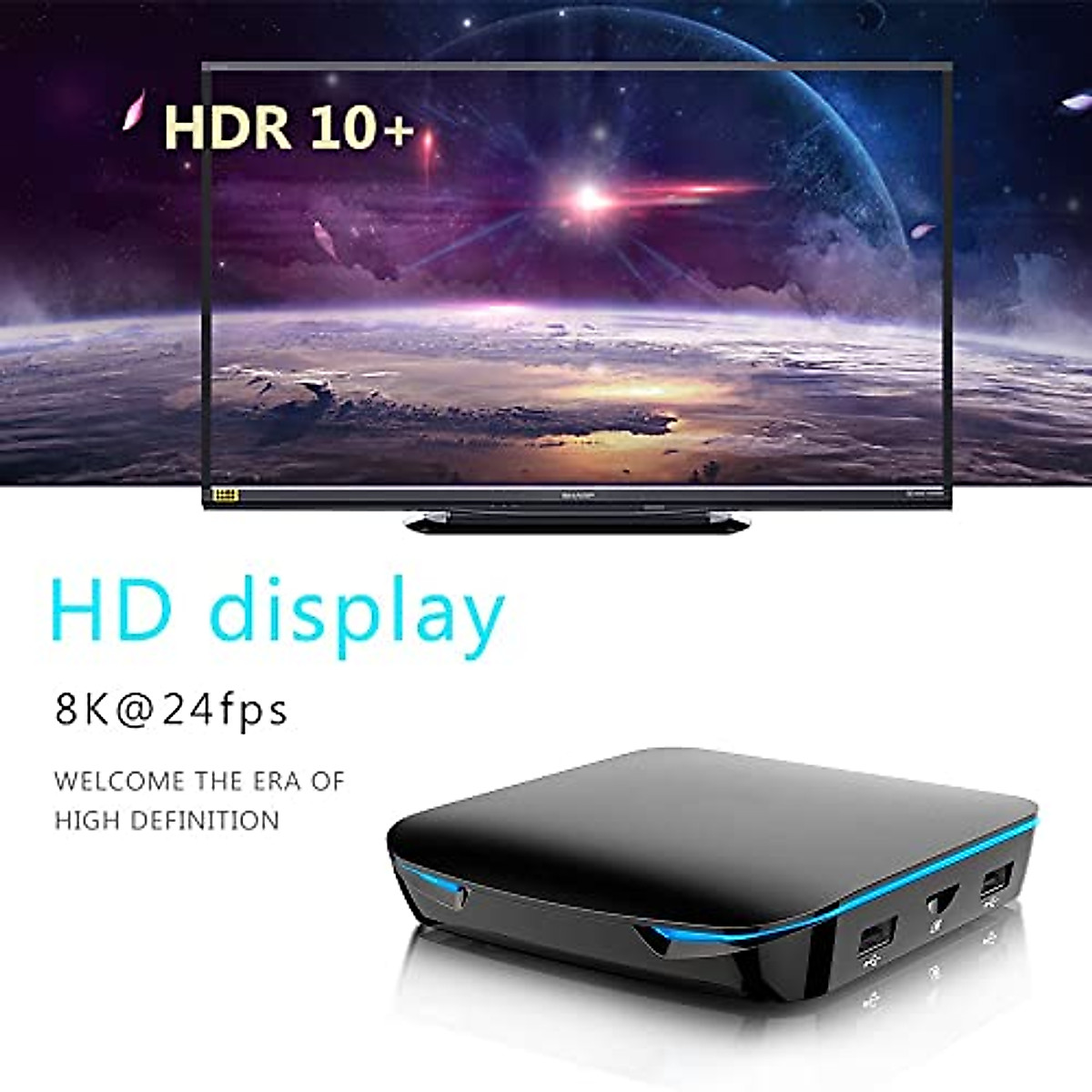 Android 9.0 TV Box 2GB 16GB, Smart TV Box with Amlogic S905X3 Ethernet 100M 2.4G 5G WiFi BT 4.2 USB 3.0 Support Ultra HD 1080P 4K 8K HDR 10