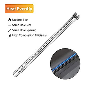 GRISUN 62752 19.5 Inch Grill Burner for Weber Genesis 300 Series 304 Stainless Steel - Genesis E310 E320 E330 S310 S320 S330 Gas Grills with Front Control (2011-2016)