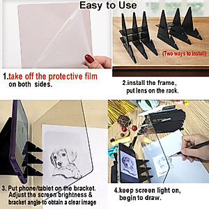 B5 Drawing Tracing Board Light Copy Pad Optical Image Reflection Projector Wireless Copy Board DIY Shadow Mirror Tracer with Stand for Artist Beginner Diamond Drawing Sketching