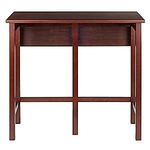 Winsome Lynnwood Collection 3 Piece Drop Leaf Table with 2 Counter V-Back Stools, Brown