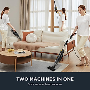 Eureka Blaze Stick Vacuum Cleaner, Powerful Suction 3-in-1 Small Handheld Vac with Filter for Hard Floor Lightweight Upright Home Pet Hair, Dark Black