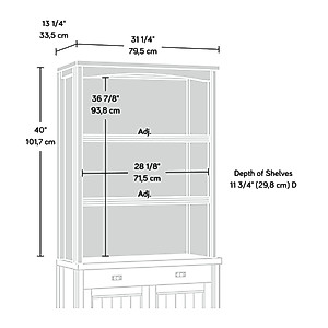 Sauder Costa Book Shelf Hutch for Library Base, in Coffee Oak