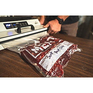 MEAT! 16 Inch External Vacuum Sealer with a 16 Inch Sealing Strip, Bag Roll Storage, Bag Cutter, and LCD Display for Preserving Meat and Vegetables