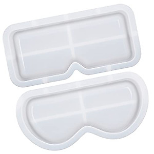VILLCASE 4 Pcs Resin Glasses Holder Silicone Square Mold Candle Silicone Mold Coaster Resin Mold Candle Resin Mold Jewelry Storage Tray Molds Glasses Tray Resin Mold Silicone Tray Mold