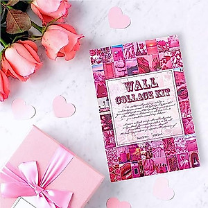 LCLAIDYDY 70PCS Hot Pink Wall Collage Kit Aesthetic Pictures,Pink Room Decor for Bedroom Trendy Small Posters for Room Aesthetic Dorm Photo VSCO Wall Decor Gift for Teen Girls 4x6 Inch