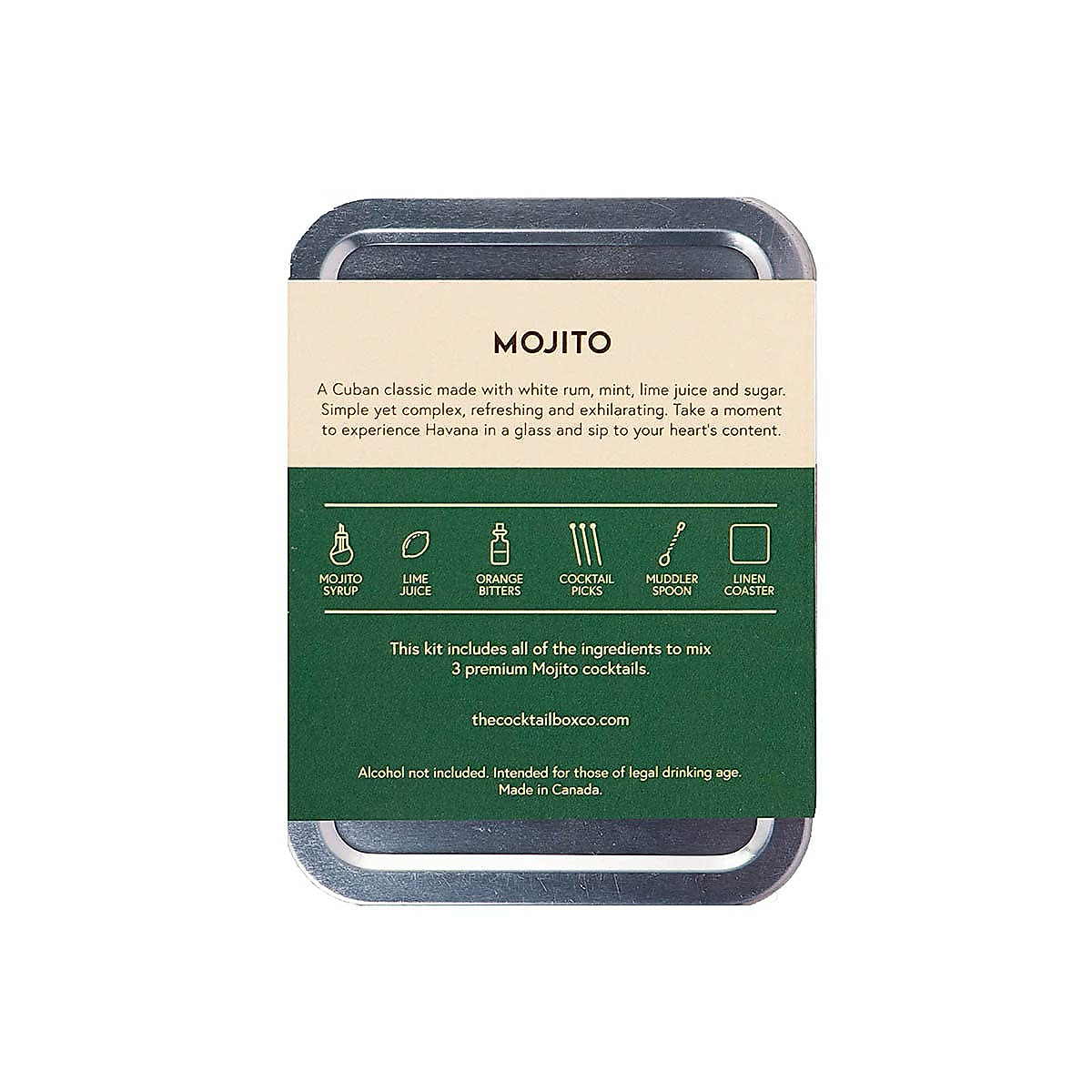 The Cocktail Box Co. Mojito Cocktail Kit - Premium Cocktail Kits - Make Hand Crafted Cocktails. Great Gifts for Him or Her Cocktail Lovers (1 Kit)