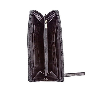 Big Skinny Women's Panther Leather Clutch Slim Wallet, Holds Up to 40 Cards, Black