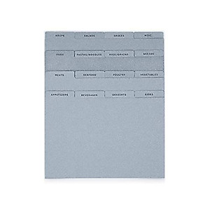 poiet Tin Recipe Box with Cards and Dividers, Includes 50 4x6 Recipe Cards, 16 Dividers (Wildflower)