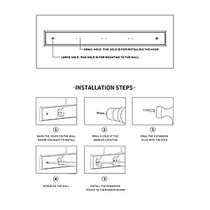 JYL HOME Wall-mounted Bamboo Coat Rack, 5 Double Hooks, Rustic Hooks for Hanging Coats,Jacket,Clothes,Hats,Decorative Hooks for Entryway, Bathroom, Bedroom, Closet Room, White