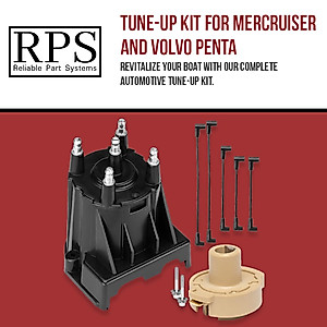 Tune Up Kit with distributor cap and rotor and spark Plug Wires Mercruiser 3.0L LX Replaces 811635Q2 816761Q14