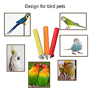 Hamiledyi Parrot Cage Perches Stand Pole,Bird Stand Sand Perch Toy Parakeet Paw Grinding Stick and Beak Colorful Cage Accessories for Conures Cockatiels Lovebirds Budgies Rest