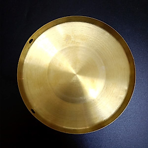 LOONELO Gong Instrument with 5.9inch(15cm),Chinese Traditional Percussion Instrument Brass Gong with Wooden Mallet and Red Ribbon for Home Office Celebration