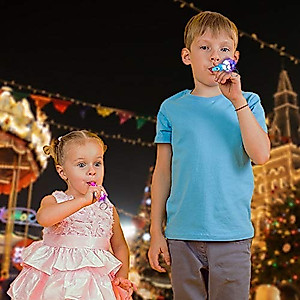 ArtCreativity Light Up Keychains for Kids with Whistles, Set of 12, LED Smile Face Key Chains and Bag Accessories, Fun Birthday Party Favors for Children, Goodie Bag Fillers for Boys and Girls