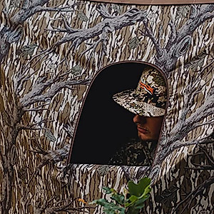 Barronett Blinds® Memory Maker 5, Portable Hunting Blind, 5-Sided Hub Blind, 600 Denier Fabric, Silent Slide Windows, 4-Person, Mossy Oak® Original Treestand, 72” x 96” x 96”, GK550BLT