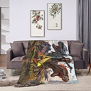 Ark Survival Evolved Blanket Dinosaur Sofa Throw Blankets Lightweight Plush Cozy Soft Air Conditioner Blankets 80"x60"