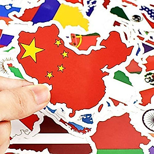 National Flag Stickers for Laptop Computer (50Pcs),Gift for Teens Adults,Waterproof World Flag Country Map Stickers for Water Bottle,Hydroflask,Country Flag Vinyl Stickers for Skateboard,Car,Phone