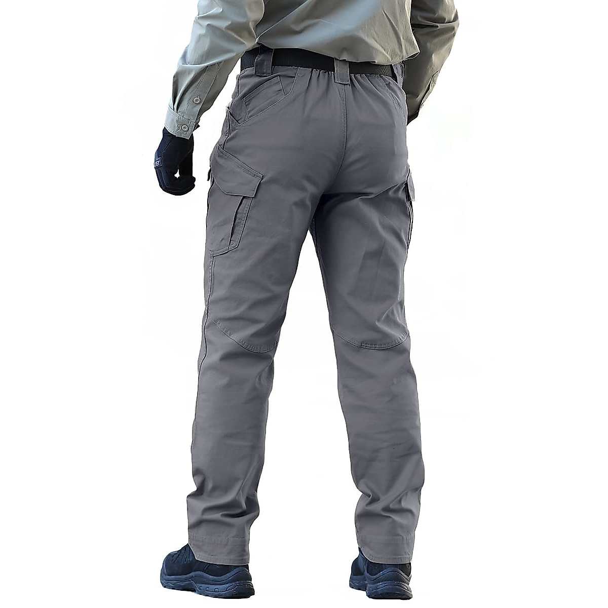 NAVEKULL Men's Work Cargo Pants Lightweight Tactical Pants for Men Stretch Cotton Military Army Combat Slim Fit Hiking Outdoor Trousers with Multi Zipper Pockets