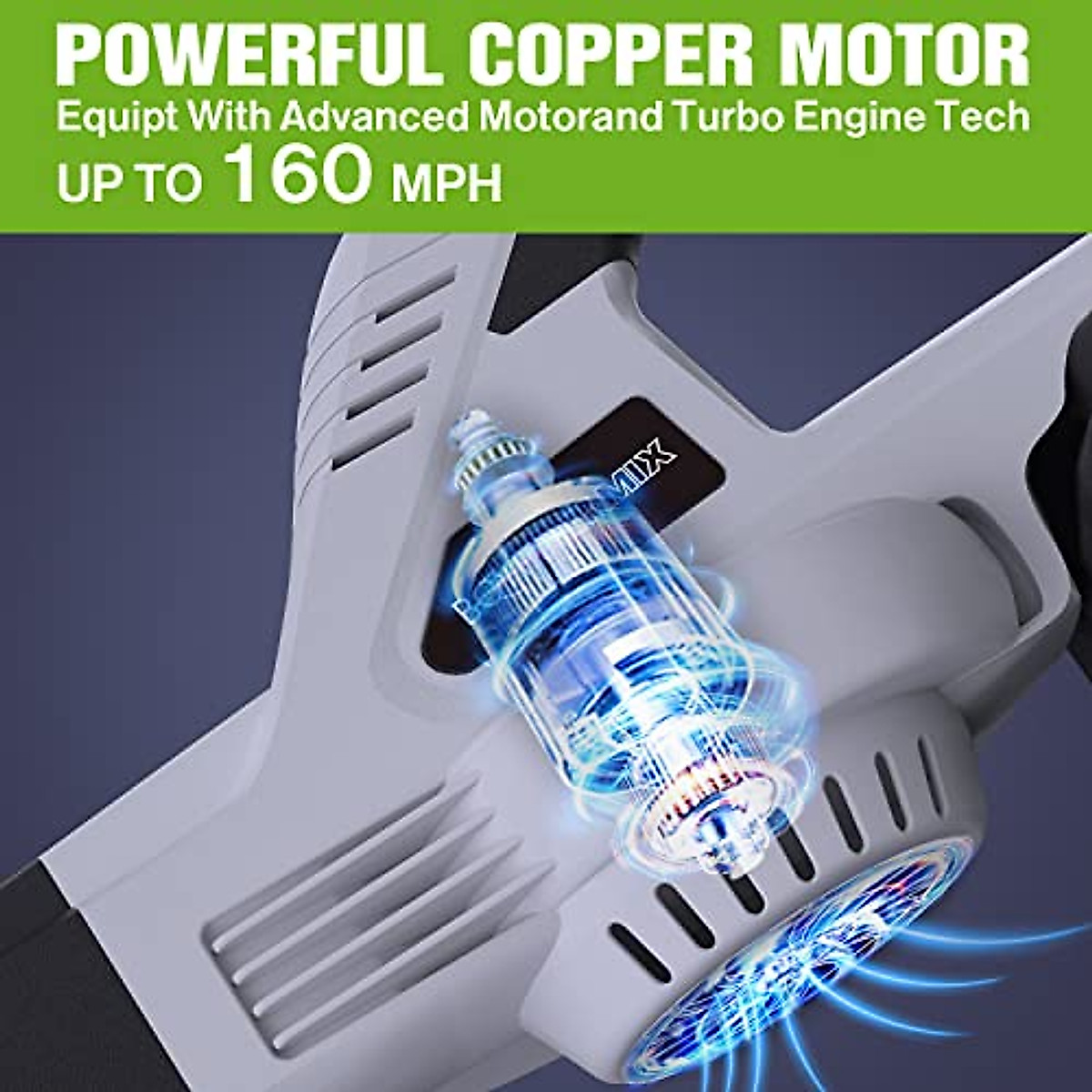 BQYPOWER Leaf Blower Cordless with Battery and Charger, 20V Handheld Electric Leaf Blower for Lawn Care, Variable-Speed, Lightweight Battery Powered Leaf Blower for Snow Blowing & Yard Cleaning