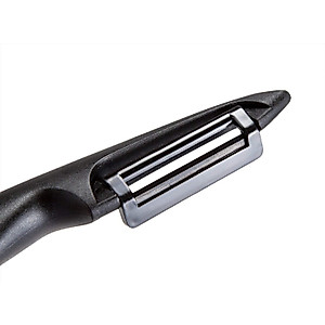 Cestari Serrated Ceramic Knife Set of 2 Knives and Peeler: includes 6 inch Tomato Knife, 8 inch Bread Knife, and Straight Edge Ceramic Vegetable Peeler