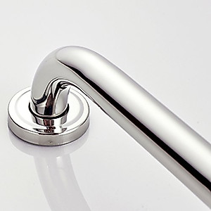 ROVATE Shower Angled Grab Bar, Bathroom Safety 17-Inch Stainless Steel Bathtub Grip, Chrome