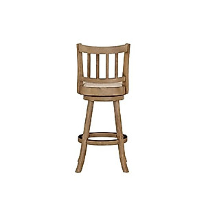 Boraam Sheldon Bar Height Stool, 1 Pack, 29-Inch, 1-Pack, Driftwood Wire-Brush and Ivory