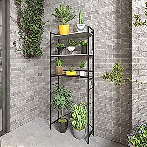 SAILUN Over-The-Toilet Storage Rack, 3-Tier Bathroom Organizer Shelf Over Toilet, Freestanding Space Saver Toilet Stands with 2 Hooks, Oak